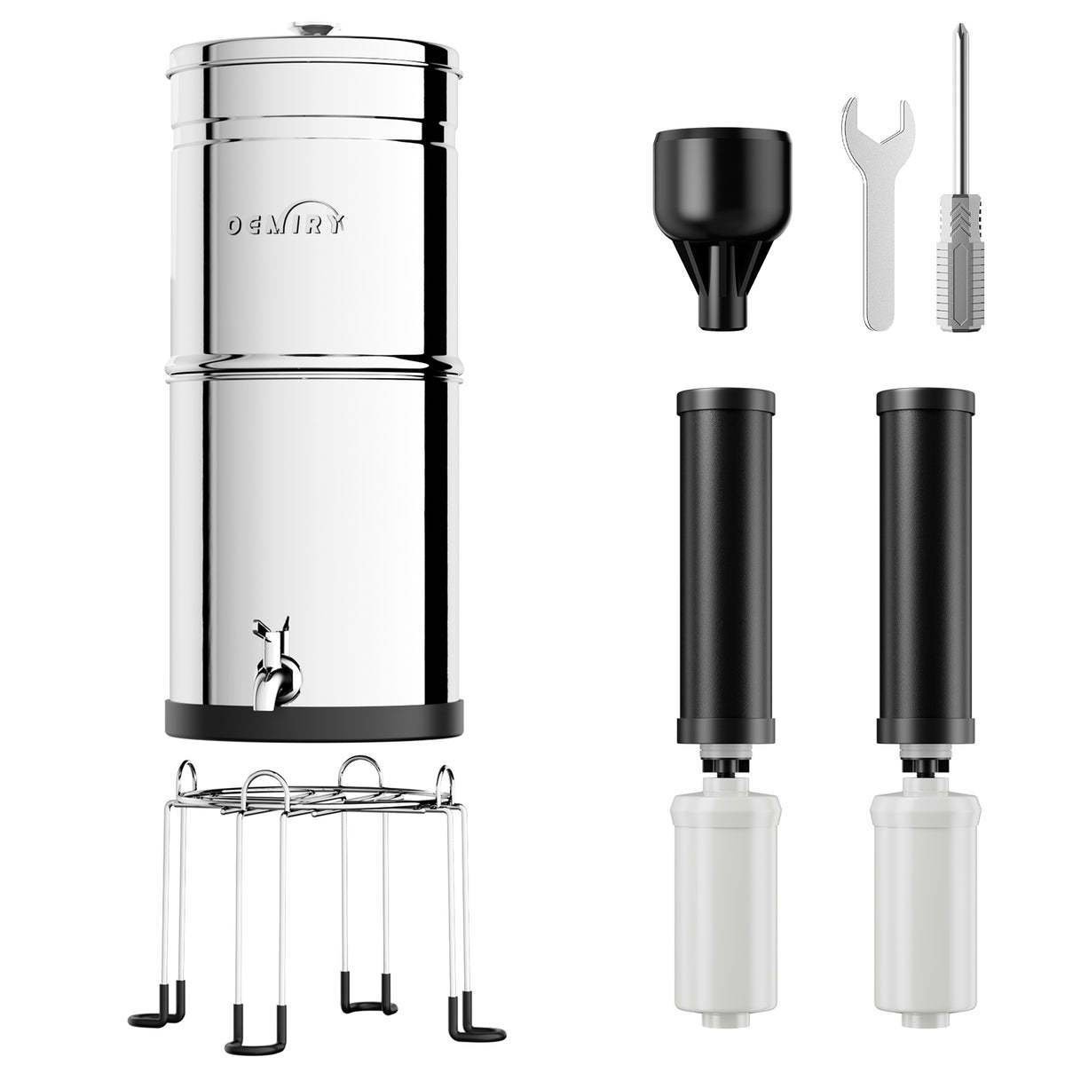 2.25G Gravity-Fed Water Filter System,, 304 Stainless Steel System wit ...